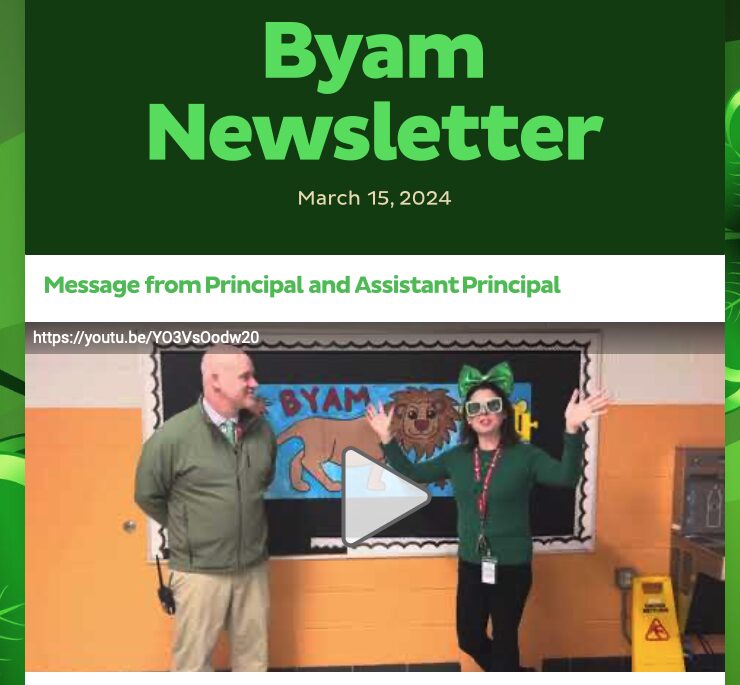Byam Elementary School Newsletter-March 15, 2024 - Byam School